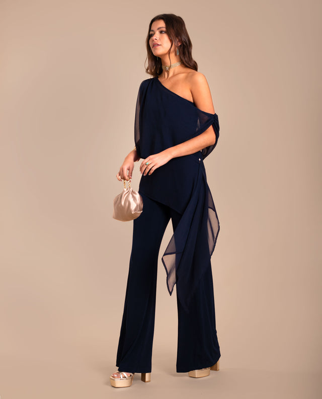 Mono Azul Marino de Invitada Elegante | THE-ARE