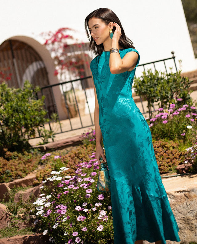 Vestido Largo Azul Sin Mangas Invitadas The Are